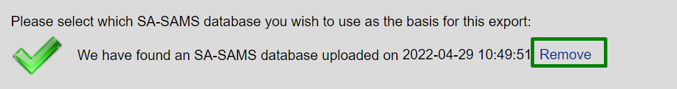 Upload SA-SAMS Database